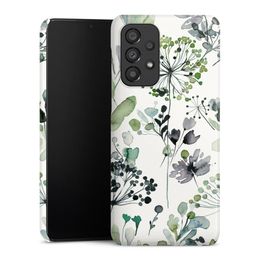 DeinDesign Galaxy A33 5G Handy Premium Case Smartphone Handyh&uuml;lle Schutzh&uuml;lle gl&auml;nzend Eukalyptus Water Colour Flowers Premium Case