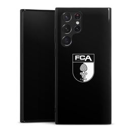 DeinDesign Galaxy S22 Ultra Handy Silikon H&uuml;lle Case schwarz Handyh&uuml;lle Logo Official Licensed Product Fc Augsburg