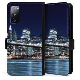 DeinDesign Galaxy S20 Handy Klapph&uuml;lle Handyh&uuml;lle aus Kunst Leder schwarz Flip Case Usa Brooklyn Bridge New York Sideflip mit Lasche