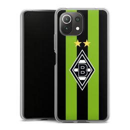 DeinDesign Xiaomi Mi 11 Lite 5G NE Handy Silikon H&uuml;lle Case transparent Handyh&uuml;lle Borussia M&ouml;nchengladbach Gladbach Stripes Silikon Case
