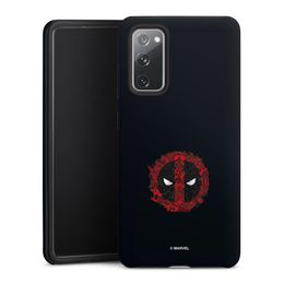 DeinDesign Galaxy S20 FE Handy Panzer Handyh&uuml;lle robuste Outdoor H&uuml;lle Schutzh&uuml;lle matt Deadpool Marvel Logo Tough Case
