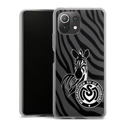 DeinDesign Xiaomi Mi 11 Lite 5G NE Handy Silikon H&uuml;lle Case transparent Handyh&uuml;lle Msv Duisburg Zebra Muster Silikon Case