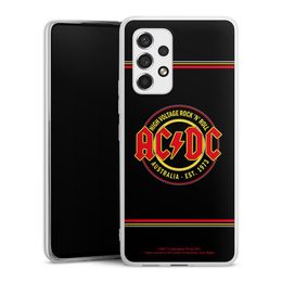 DeinDesign Galaxy A53 5G Handy Silikon H&uuml;lle Case transparent Handyh&uuml;lle Acdc Merchandise Logo Silikon Case