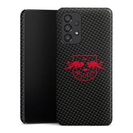 DeinDesign Galaxy A33 5G Handy Premium Case Smartphone Handyh&uuml;lle Schutzh&uuml;lle gl&auml;nzend Carbon Official Licensed Product Rb Leipzig Premium Case