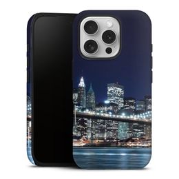 DeinDesign iPhone 16 Pro Handy Panzer Handyh&uuml;lle robuste Outdoor H&uuml;lle Schutzh&uuml;lle matt Usa Brooklyn Bridge New York Tough Case