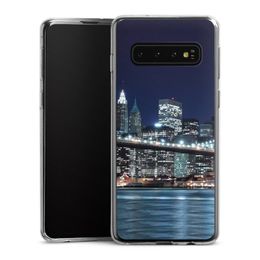 DeinDesign Galaxy S10 Handy Slim Case Silikon Handyh&uuml;lle transparent H&uuml;lle extra d&uuml;nn Usa Brooklyn Bridge New York Silikon Slim Case