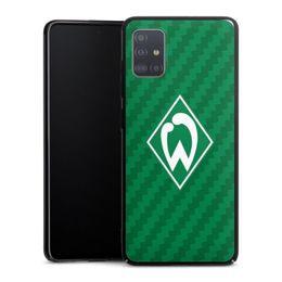 DeinDesign Galaxy A51 Handy Hard Case Schutzh&uuml;lle schwarz Smartphone Backcover Carbon Official Licensed Product Sv Werder Bremen Hard Case