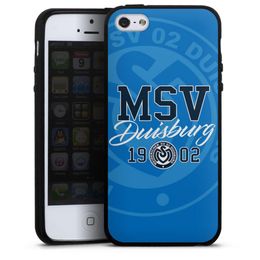 DeinDesign iPhone SE (2016-2019) Handy Silikon H&uuml;lle Case schwarz Handyh&uuml;lle Bundesliga Official Licensed Product Msv Duisburg