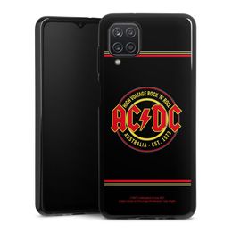 DeinDesign Galaxy A12 Handy Silikon H&uuml;lle Case schwarz Handyh&uuml;lle Acdc Logo Merchandise