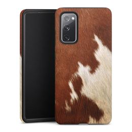 DeinDesign Galaxy S20 FE Handy Panzer Handyh&uuml;lle robuste Outdoor H&uuml;lle Schutzh&uuml;lle matt Fur Cow Animal Look Tough Case