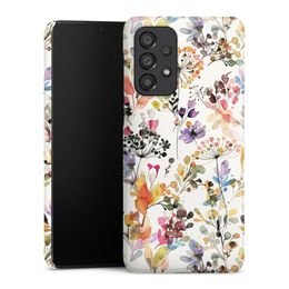DeinDesign Galaxy A33 5G Handy Premium Case Smartphone Handyh&uuml;lle Schutzh&uuml;lle gl&auml;nzend Pastel Flower Muster Premium Case