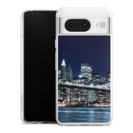 DeinDesign Google Pixel 8 Handy Silikon H&uuml;lle Case transparent Handyh&uuml;lle Usa Brooklyn Bridge New York Silikon Case