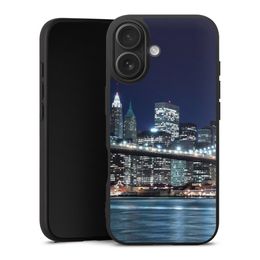 DeinDesign iPhone 17 Handy Premium Silikon H&uuml;lle Handyh&uuml;lle schwarz Case Usa Brooklyn Bridge New York Silikon Premium Case
