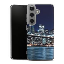 DeinDesign Galaxy S25 Handy Silikon H&uuml;lle Case transparent Handyh&uuml;lle Usa Brooklyn Bridge New York Silikon Case