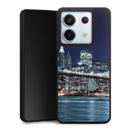 DeinDesign Xiaomi Redmi Note 13 Pro 5G Handy Premium Silikon H&uuml;lle Handyh&uuml;lle schwarz Case Usa Brooklyn Bridge New York Silikon Premium Case