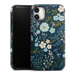 DeinDesign iPhone 11 Handy Panzer Handyh&uuml;lle robuste Outdoor H&uuml;lle Schutzh&uuml;lle matt Blue Muster Flowers Tough Case