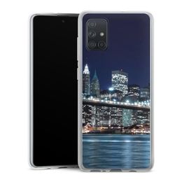 DeinDesign Galaxy A71 Handy Silikon H&uuml;lle Case transparent Handyh&uuml;lle Usa Brooklyn Bridge New York Silikon Case