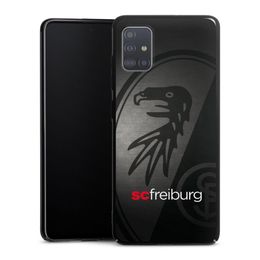 DeinDesign Galaxy A51 Handy Hard Case Schutzh&uuml;lle schwarz Smartphone Backcover Official Licensed Product Sc Freiburg Metallic Look Hard Case