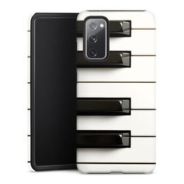 DeinDesign Galaxy S20 FE Handy Panzer Handyh&uuml;lle robuste Outdoor H&uuml;lle Schutzh&uuml;lle matt Piano Music Klavier Tough Case