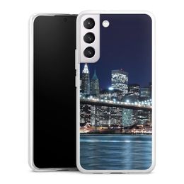 DeinDesign Galaxy S22+ Handy Silikon H&uuml;lle Case transparent Handyh&uuml;lle Usa Brooklyn Bridge New York Silikon Case