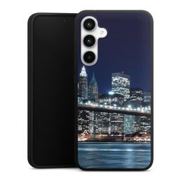 DeinDesign Galaxy A35 5G Handy Premium Silikon H&uuml;lle Handyh&uuml;lle schwarz Case Usa Brooklyn Bridge New York Silikon Premium Case