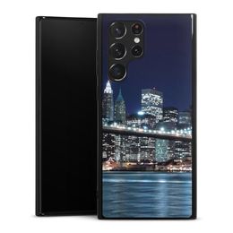 DeinDesign Galaxy S22 Ultra Handy Silikon H&uuml;lle Case schwarz Handyh&uuml;lle Usa Brooklyn Bridge New York