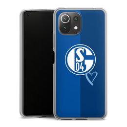 DeinDesign Xiaomi Mi 11 Lite 5G NE Handy Silikon H&uuml;lle Case transparent Handyh&uuml;lle Fc Schalke 04 Heart Silikon Case