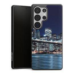 DeinDesign Galaxy S25 Ultra Handy Premium Silikon H&uuml;lle Handyh&uuml;lle schwarz Case Usa Brooklyn Bridge New York Silikon Premium Case