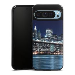 DeinDesign Google Pixel 9 Handy Silikon H&uuml;lle Case schwarz Handyh&uuml;lle Usa Brooklyn Bridge New York