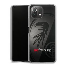 DeinDesign Xiaomi Mi 11 Lite 5G NE Handy Silikon H&uuml;lle Case transparent Handyh&uuml;lle Sc Freiburg Official Licensed Product Metallic Look Silikon Case