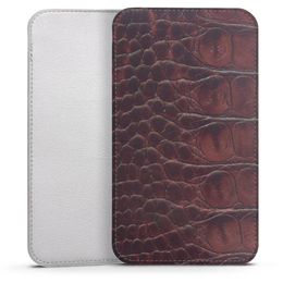 DeinDesign iPhone 16 Pro Max Handy H&uuml;lle Tasche Sleeve Socke Schutzh&uuml;lle Leather Crocodile Animal Print Sleeve