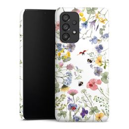 DeinDesign Galaxy A33 5G Handy Premium Case Smartphone Handyh&uuml;lle Schutzh&uuml;lle gl&auml;nzend Muster Flowers Bee Premium Case