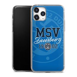 DeinDesign iPhone 11 Pro Handy Slim Case Silikon Handyh&uuml;lle transparent H&uuml;lle extra d&uuml;nn Bundesliga Official Licensed Product Msv Duisburg Silikon Slim Case