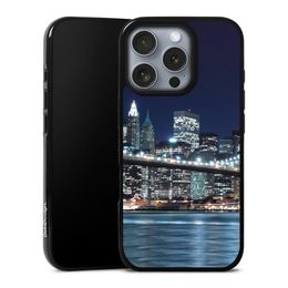 DeinDesign iPhone 16 Pro Handy Silikon H&uuml;lle Case schwarz Handyh&uuml;lle Usa Brooklyn Bridge New York