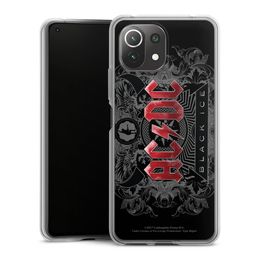 DeinDesign Xiaomi Mi 11 Lite 5G NE Handy Silikon H&uuml;lle Case transparent Handyh&uuml;lle Black Ice Merchandise Acdc Silikon Case