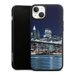 DeinDesign iPhone 14 Handy Premium Silikon H&uuml;lle Handyh&uuml;lle schwarz Case Usa Brooklyn Bridge New York Silikon Premium Case