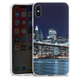 DeinDesign iPhone Xs Max Handy Silikon H&uuml;lle Case transparent Handyh&uuml;lle Usa Brooklyn Bridge New York Silikon Case