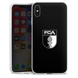 DeinDesign iPhone Xs Max Handy Silikon H&uuml;lle Case transparent Handyh&uuml;lle Logo Official Licensed Product Fc Augsburg Silikon Case