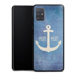 DeinDesign Galaxy A51 Handy Hard Case Schutzh&uuml;lle schwarz Smartphone Backcover Anchor Maritim Blue Hard Case