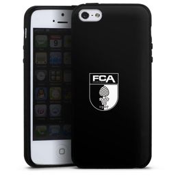 DeinDesign iPhone SE (2016-2019) Handy Silikon H&uuml;lle Case schwarz Handyh&uuml;lle Logo Official Licensed Product Fc Augsburg