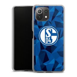DeinDesign Xiaomi Mi 11 Lite 5G NE Handy Silikon H&uuml;lle Case transparent Handyh&uuml;lle Fc Schalke 04 Muster Camouflage Silikon Case