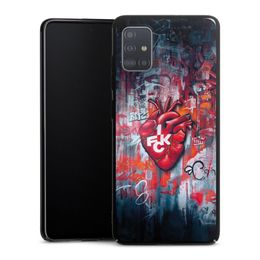DeinDesign Galaxy A51 Handy Hard Case Schutzh&uuml;lle schwarz Smartphone Backcover 1. Fck 1. Fc Kaiserslautern Heart Hard Case