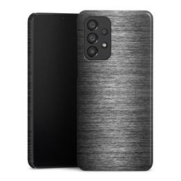 DeinDesign Galaxy A33 5G Handy Premium Case Smartphone Handyh&uuml;lle Schutzh&uuml;lle gl&auml;nzend Metal Anthracite Metallic Look Premium Case