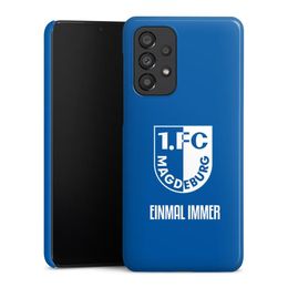 DeinDesign Galaxy A33 5G Handy Premium Case Smartphone Handyh&uuml;lle Schutzh&uuml;lle gl&auml;nzend 1. Fc Magdeburg Official Licensed Product Coat Of Arms Premium Case