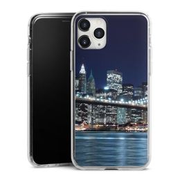 DeinDesign iPhone 11 Pro Max Handy Silikon H&uuml;lle Case transparent Handyh&uuml;lle Usa Brooklyn Bridge New York Silikon Case