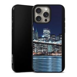 DeinDesign iPhone 16 Pro Max Handy Silikon H&uuml;lle Case schwarz Handyh&uuml;lle Usa Brooklyn Bridge New York