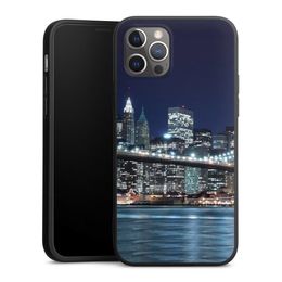 DeinDesign iPhone 12 Pro Handy Premium Silikon H&uuml;lle Handyh&uuml;lle schwarz Case Usa Brooklyn Bridge New York Silikon Premium Case