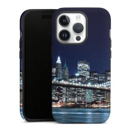 DeinDesign iPhone 14 Pro Handy Panzer Handyh&uuml;lle robuste Outdoor H&uuml;lle Schutzh&uuml;lle matt Usa Brooklyn Bridge New York Tough Case