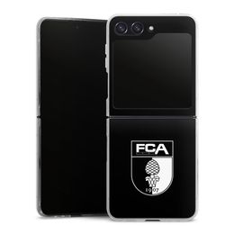 DeinDesign Galaxy Z Flip 5 Handy Hard Case Schutzh&uuml;lle transparent Smartphone Handy H&uuml;lle Official Licensed Product Logo Fc Augsburg Hard Case