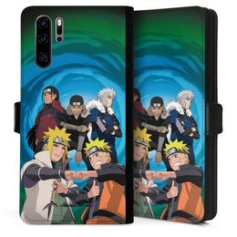DeinDesign Huawei P30 Pro Handy Klapph&uuml;lle Handyh&uuml;lle aus Kunst Leder schwarz Flip Case Hokage Official Licensed Product Naruto Shippuden Sideflip mit langer 